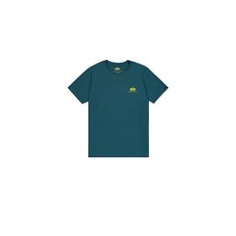 T-Shirt Alpha Industries "Backprint T-Shirt", Herren, Gr. L, deep petrol, Obermaterial: 100% Baumwolle, Shirts T-Shirt
