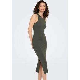 Jerseykleid Only "ONLBELFAST &ndash; Jerseykleid mit figurbetonter Passform", Damen, Gr. S, N-Gr, grau (beluga), Jersey, Obermaterial: 97% Baumwolle, 3% Elasthan, unifarben, figurbetont, Rundhals, Kleider Jerseykleid, figurbetont, modisch, Jersey, Baumwollmischung, Rundhals