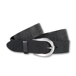 Lederg&uuml;rtel Silbergift "Lederg&uuml;rtel mit silber-gl&auml;nzender Designschlie&szlig;e", Damen, Gr. 105, schwarz, Rindsleder, G&uuml;rtel Lederg&uuml;rtel