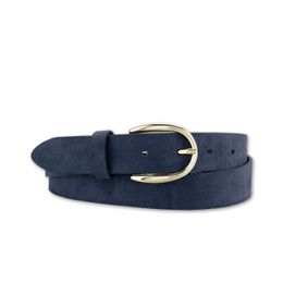 Bernd G&ouml;tz Lederg&uuml;rtel BERND G&Ouml;TZ "Lederg&uuml;rtel mit samtigem Look und Goldschlie&szlig;e", Damen, Gr. 95, marine, Rindsleder, G&uuml;rtel Lederg&uuml;rtel