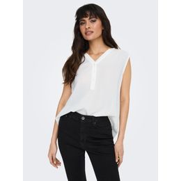 Blusentop Only "ONLJETTE &ndash; Blusentop mit V-Ausschnitt und Knopfleiste", Damen, Gr. 42 (XL), wei&szlig; (cloud dancer), Web, Obermaterial: 100% Viskose, unifarben, regular fit Po-bedeckend, V-Ausschnitt, Blusen Blusentop, regular fit, modisch, Web, Viskose, V-Ausschnitt