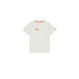 T-Shirt Alpha Industries "Alpha Label T-Shirt", Herren, Gr. L, stone, Obermaterial: 100% Baumwolle, Shirts T-Shirt