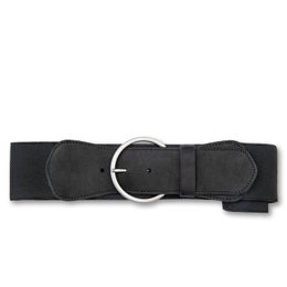 Bernd G&ouml;tz Tailleng&uuml;rtel BERND G&Ouml;TZ "Tailleng&uuml;rtel mit Stretch und gro&szlig;er silberner Ringschlie&szlig;e", Damen, Gr. 70, schwarz, Kunstfaser, G&uuml;rtel