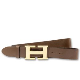 Koppelg&uuml;rtel Silbergift "Koppelg&uuml;rtel mit stylisch goldfarbener Designschlie&szlig;e", Damen, Gr. 85, steinbraun, Rindsleder, G&uuml;rtel Koppelg&uuml;rtel