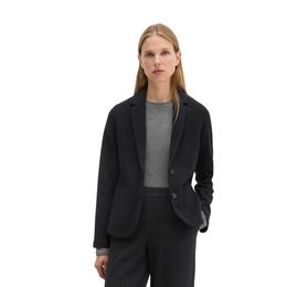 Marc O'Polo Jerseyblazer MARC O'POLO "aus Organic-Cotton-Mix", Damen, Gr. 44, dunkelgrau, Obermaterial: 91% Baumwolle, 8% Polyester, 1% Elasthan, gestreift, regular fit normal, normaler Saum, Blazer