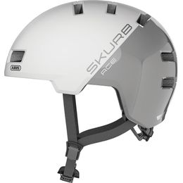 Fahrradhelm Abus "SKURB ACE" Gr. M, silber (silber wei&szlig;), Helme, M Kopfumfang: 55cm - 59cm