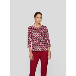 Print-Shirt Rabe "T-Shirt", Damen, Gr. 40, blau (dunkelblau), 92%Viskose, 8%Elastan, gemustert, tailliert, Shirts