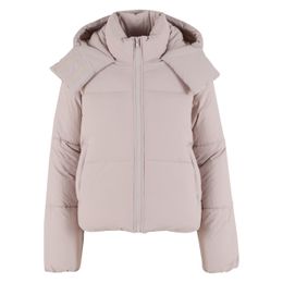 Winterjacke Urban Classics "Urban Classics Ladies Hooded Collar Puffer Jacket", Damen, Gr. XS, cloud, 100% Polyester, unifarben, normal, ohne Ausschnitt, Jacken Winterjacke