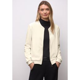 Cardigan Street One, Damen, Gr. 34, soft beige, Stoff, 85% Polyester, 10% metallisierte Fasern, 5% Elasthan, unifarben, normal normal, hoch geschlossener Ausschnitt, Rippbündchen, Strickjacken