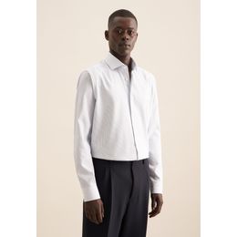 Businesshemd Seidensticker "Regular", Herren, Gr. S38, normale &Auml;rmell&auml;ngen, blau, 100% Baumwolle, gestreift, regular fit, 2-Knopf-Manschette, Hemden, Regular 1/1 Kentkragen Streifen