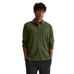 Marc O'Polo Langarmhemd MARC O'POLO DENIM "aus reiner Bio-Baumwolle", Herren, Gr. L, Normalgr&ouml;&szlig;en, swamp gr&uuml;n, Obermaterial: 100% Baumwolle, unifarben, Basic, relaxed fit normal, Doppelmanschette, Hemden