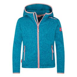 Strickfleecejacke Trollkids "GIRLS JONDALEN JACKET XT", Mädchen, Gr. 164, harbor blau, peony rose, Obermaterial: 100% Polyester, Jacken