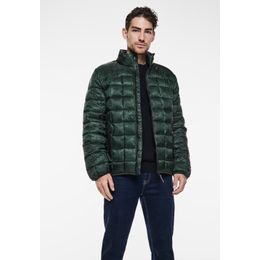 Steppjacke Street One MEN, Herren, Gr. L (42), gr&uuml;n (deep gr&uuml;n), Stoff, Obermaterial: 100% Polyester; Futter: 100% Nylon, bedruckt, normal normal, hoch geschlossener Ausschnitt, B&uuml;ndchen, Jacken Steppjacke, mit Stehkragen