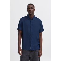 Leinenhemd Blend "BHVIC", Jungen, Gr. XXL, US-Gr&ouml;&szlig;en, marineblaus, 55% Leinen, 45% Viskose, unifarben, Basic normal, ohne Ausschnitt, eingefasste Kante, Hemden, Stilvolles Kurzarmhemd aus Leinenmix