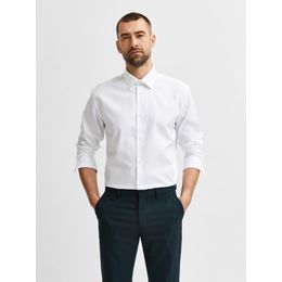 Businesshemd Selected Homme "SLHSLIMETHAN SHIRT", Herren, Gr. XL, N-Gr, wei&szlig;, Web, Obermaterial: 100% Baumwolle, Hemden