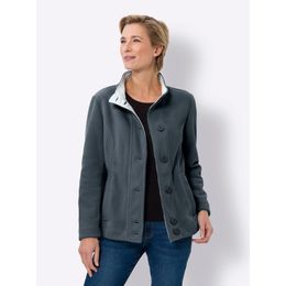 Langjacke Classic Basics, Damen, Gr. 42, blau (jeansblau), 100% Polyester, Jacken Langjacke