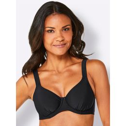 B&uuml;gel-Bikini-Top feel good, Damen, Gr. 40, Cup D, schwarz, Elasthan, Polyamid, Bikini-Oberteile