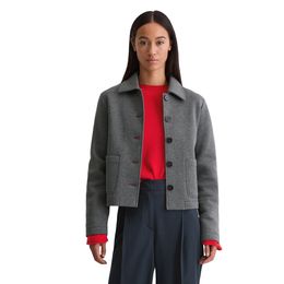 Marc O'Polo Jerseyblazer MARC O'POLO "aus Organic Cotton-Mix", Damen, Gr. 40, warm granite melange, Jersey, Obermaterial: 71% Baumwolle, 29% Polyester, unifarben, regular fit normal, normaler Saum, Blazer