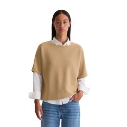 Marc O'Polo Strickpullover MARC O'POLO "aus Organic Cotton", Damen, Gr. S, salted caramel, Obermaterial: 100% Baumwolle, unifarben, U-Boot-Ausschnitt, Pullover Strickpullover