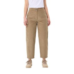 Cordhose Vaude "WOMEN'S NAJUN CORD PANTS", Damen, Gr. 42, N-Gr, beige (oat), Cord, Obermaterial: 99% Baumwolle, 1% Elasthan, Hosen Cordhose