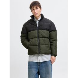 Jack & Jones Steppjacke JACK & JONES "JJMAZE PUFFER COLLAR", Damen, Gr. M, rosin detail:schwarz blocking, Web, Obermaterial: 100% Polyester, colorblocking, Jacken Steppjacke