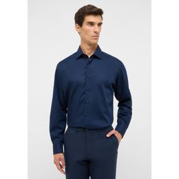 Langarmhemd Eterna "MODERN FIT", Herren, Gr. 45, Normalgr&ouml;&szlig;en, navy, Popeline, 100% Baumwolle, tailliert, Manschette, Hemden, NON IRON (b&uuml;gelfrei)