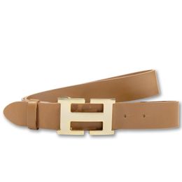 Koppelg&uuml;rtel Silbergift "Koppelg&uuml;rtel mit stylisch goldfarbener Designschlie&szlig;e", Damen, Gr. 90, cappuccino, Rindsleder, G&uuml;rtel Koppelg&uuml;rtel
