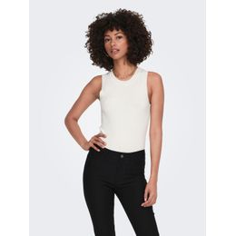 Jacqueline de Yong Stricktop JDY "JDYAYA TANK TOP KNT", Damen, Gr. XS, wei&szlig; (cloud dancer), Feinstrick, Obermaterial: 80% Viskose, 20% Nylon, unifarben, h&uuml;ftlang, Rundhals, Tops Stricktop