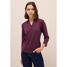 Poloshirt Cecil, Damen, Gr. M (40), rot (mulberry rot), Web, 100% Baumwolle, unifarben, normal normal, hoch geschlossener Ausschnitt, abgesteppt, Shirts, aus reiner Baumwolle