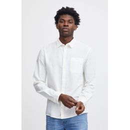 Langarmhemd Blend "BHShirt", Herren, Gr. XL, US-Gr&ouml;&szlig;en, snow wei&szlig;, Web, 70% Baumwolle, 30% Leinen, unifarben, regular fit normal, 2-Knopf-Manschette, Hemden, Stilvolles Langarmhemd mit Brusttasche aus Leinenmix