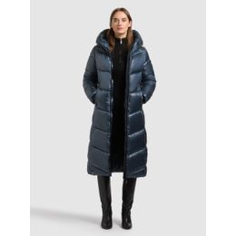 Steppmantel Khujo "RABIA 2IN1 (EINSATZ HERAUSNEHMBAR)", Damen, Gr. L, dim blau, 100% Nylon, unifarben, eingesetzt elastischer Bund mit Windstopper, Mäntel Steppmantel