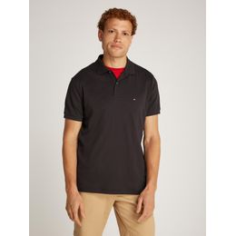 Poloshirt Tommy Hilfiger "LIQUID COTTON ESSENTIAL REG POLO", Herren, Gr. L, schwarz, Jersey, Obermaterial: 100% Baumwolle, Shirts