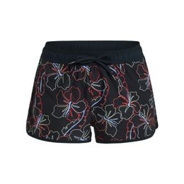 Boardshorts Roxy "Roxy Active", Damen, Gr. S, grau (anthrazit athletic hibiscus), 55% Polyester, 37% Polyester, 8% Elasthan, Hosen