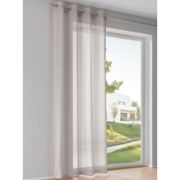 Gardine HEINE HOME Gr. 3, hellgrau, B:140cm H:225cm, Polyester, Gardinen, Gardine