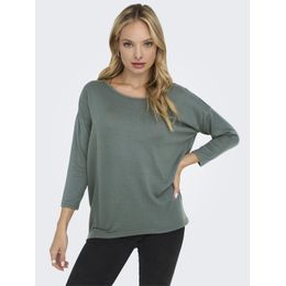 3/4-Arm-Shirt Only "ONLELCOS 4/5 SOLID TOP", Damen, Gr. S, gr&uuml;n (balsam gr&uuml;n), Jersey, Obermaterial: 95% Polyester, 5% Elasthan, unifarben, figurumspielend normal, Rundhals, Shirts 3/4-Arm-Shirt