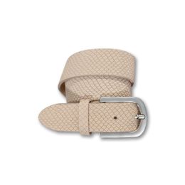 Lederg&uuml;rtel Silbergift "Lederg&uuml;rtel mit stylischer Animal-Pr&auml;gung", Damen, Gr. 100, creme, Rindsleder, G&uuml;rtel Lederg&uuml;rtel