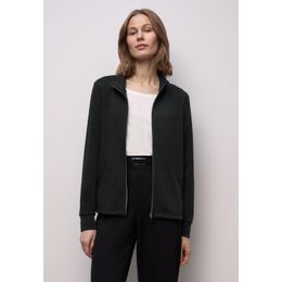 Cardigan Street One, Damen, Gr. 34, schwarz, Stoff, 65% Viskose, 29% Polyester, 6% Elasthan, unifarben, normal normal, hoch geschlossener Ausschnitt, Bündchen, Strickjacken