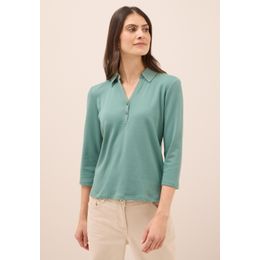 Poloshirt Cecil, Damen, Gr. M (40), gr&uuml;n (jewel gr&uuml;n), Web, 100% Baumwolle, unifarben, normal normal, hoch geschlossener Ausschnitt, abgesteppt, Shirts, aus reiner Baumwolle