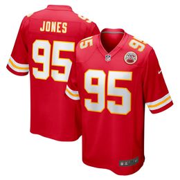 Footballtrikot Nike "Nike Trikot Kansas City Chiefs NFL Home Game Jersey Jones 95", Herren, Gr. L, rot (mehrfarbig), 100% Polyester, Trikots