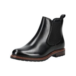 Stiefelette Tamaris "Tamaris Stiefelette Leder/Textil", Damen, Gr. 37, schwarz, Leder, Textil, Schuhe Stiefelette