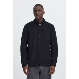 Langarmhemd Blend "BHDemir", Herren, Gr. L, US-Gr&ouml;&szlig;en, schwarz, Cord, 100% Baumwolle, Strukturmuster, Basic, Basic normal, ohne Ausschnitt, mit Knopf, Hemden, Stilvolles Cordhemd mit Brusttasche
