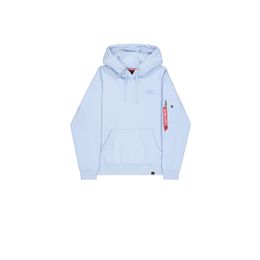 Hoodie Alpha Industries "Backprint Hoodie ", Herren, Gr. S, artic blau, Obermaterial: 80% Baumwolle, 20% Polyester, regular fit, Sweatshirts Hoodie