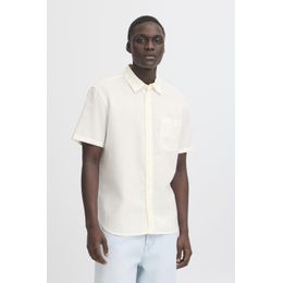 Leinenhemd Blend "BHBAY LINEN", Jungen, Gr. XL, US-Gr&ouml;&szlig;en, snow wei&szlig;, 55% Leinen, 45% Baumwolle, unifarben, Basic, Basic normal, ohne Ausschnitt, weit abgesteppt, Hemden, Stilvolles Kurzarmhemd aus Leinenmix