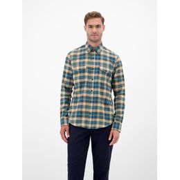 Karohemd Lerros "Lerros Casual Flanellhemd - weicher Twill, starker Style", Herren, Gr. XXL, Normalgrößen, swedish blau, 100% Baumwolle, Hemden Karohemd