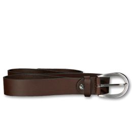 Ledergürtel Silbergift "Ledergürtel mit seidiger Oberfläche", Damen, Gr. 85, dunkelbrau, Rindsleder, Gürtel Ledergürtel