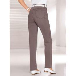 5-Pocket-Jeans Casual Looks, Damen, Gr. 84, Langgr&ouml;&szlig;en, grau (taupe), 98% Baumwolle, 2% Elasthan, unifarben, lang, Jeans 5-Pocket-Jeans