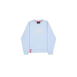 Sweater Alpha Industries "Basic Sweatshirt BL", Herren, Gr. L, artic blau, Obermaterial: 80% Baumwolle, 20% Polyester, regular fit, Sweatshirts