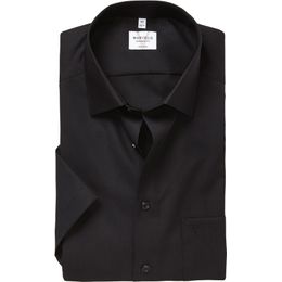 Kurzarmhemd MARVELIS, Herren, Gr. 42, N-Gr, schwarz, Web, Obermaterial: 100% Baumwolle, Hemden, modern fit, Busnesshemd, New Kentkragen, b&uuml;gelfrei