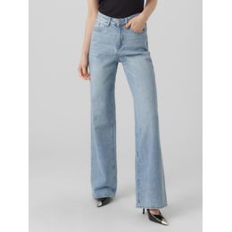 Véro Moda Straight-Jeans VERO MODA "VMTESSA HR STRAIGHT JEANS RA339 GA NOOS", Damen, Gr. 29, Länge 30, blau (light blau denim), Denim/Jeans, Obermaterial: 99% Baumwolle, 1% Elasthan, straight fit, Jeans Straight-Jeans