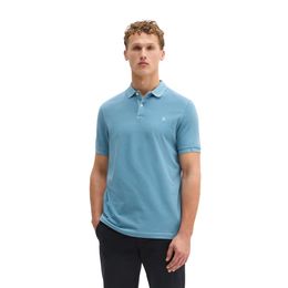 Marc O'Polo Poloshirt MARC O'POLO "aus Organic Cotton-Stretch", Herren, Gr. XS, blau (murphy marine), Obermaterial: 95% Baumwolle, 5% Elasthan, unifarben, Basic, Rippb&uuml;ndchen, Shirts